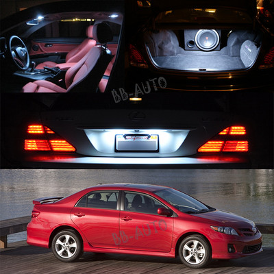 12-UP Corolla Interior White LED Bulb Package (Map + Dome +Trunk+ ...
