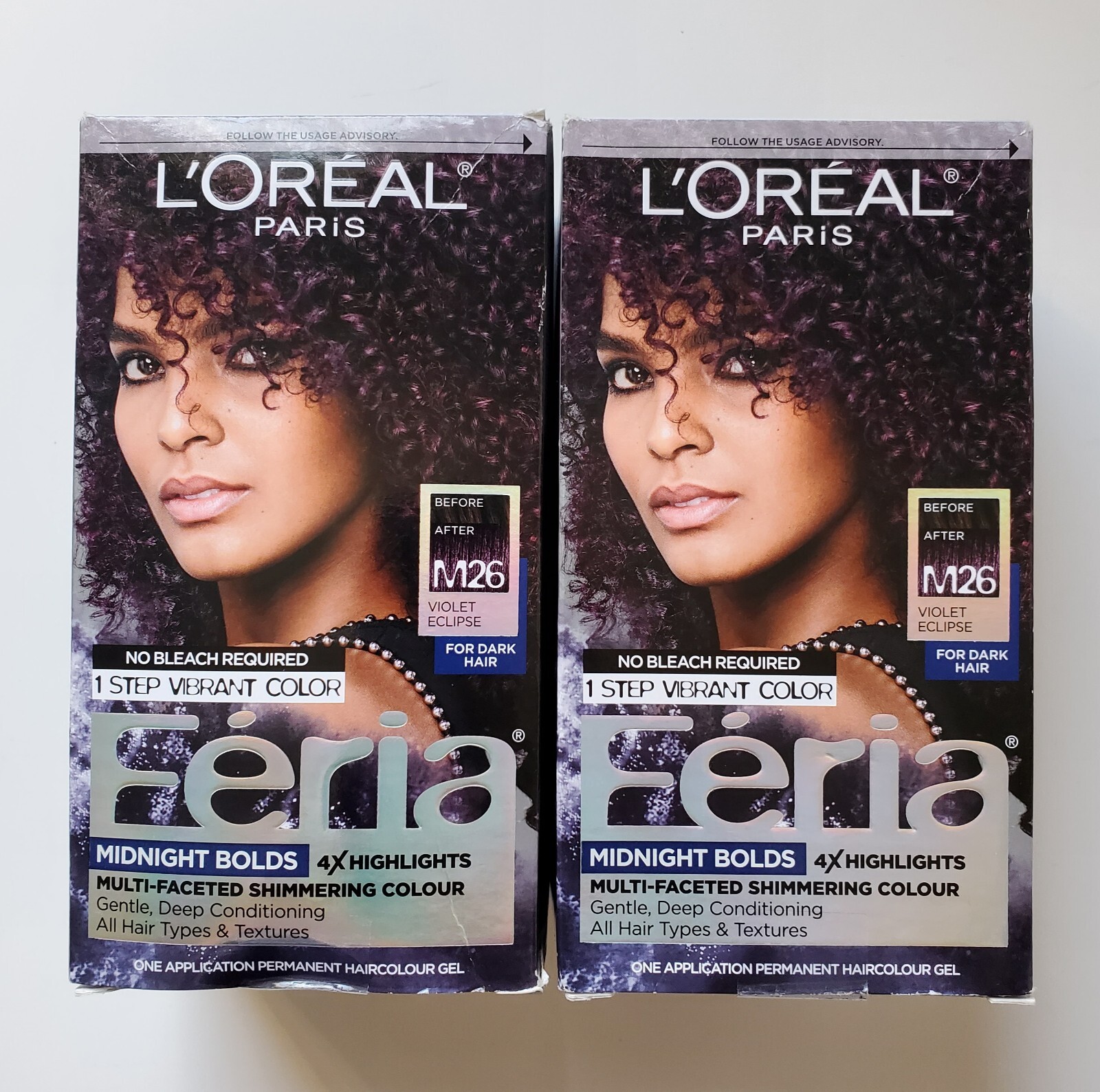 L'Oreal Feria Midnight Bolds Permanent Hair Color M26 Violet Eclipse ...