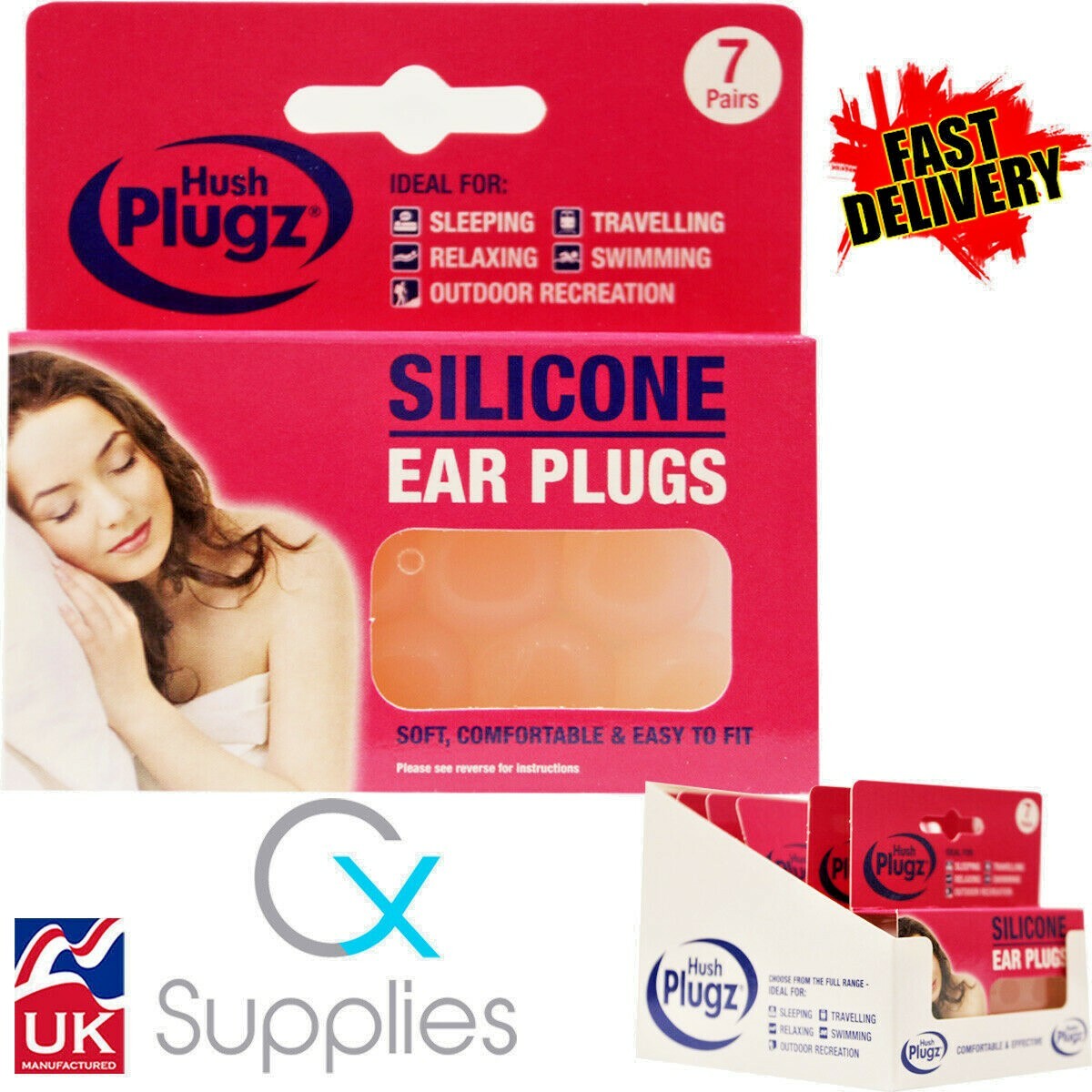 HUSH PLUGZ SILICONE EAR PLUGS ⭐UP TO 10X7 PAIRS⭐ Earplugz Sleep Noise ...