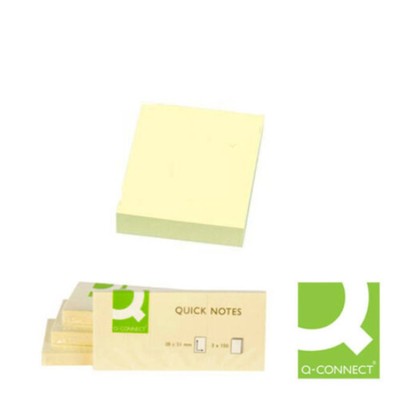 Q-Connect Quick Notes Sticky Notes 38 x 51mm Yellow 12 Pack - KF10500 ...