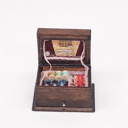 Dollhouse Miniature Needlework Kit Sewing Supply Needle Box Tools ...