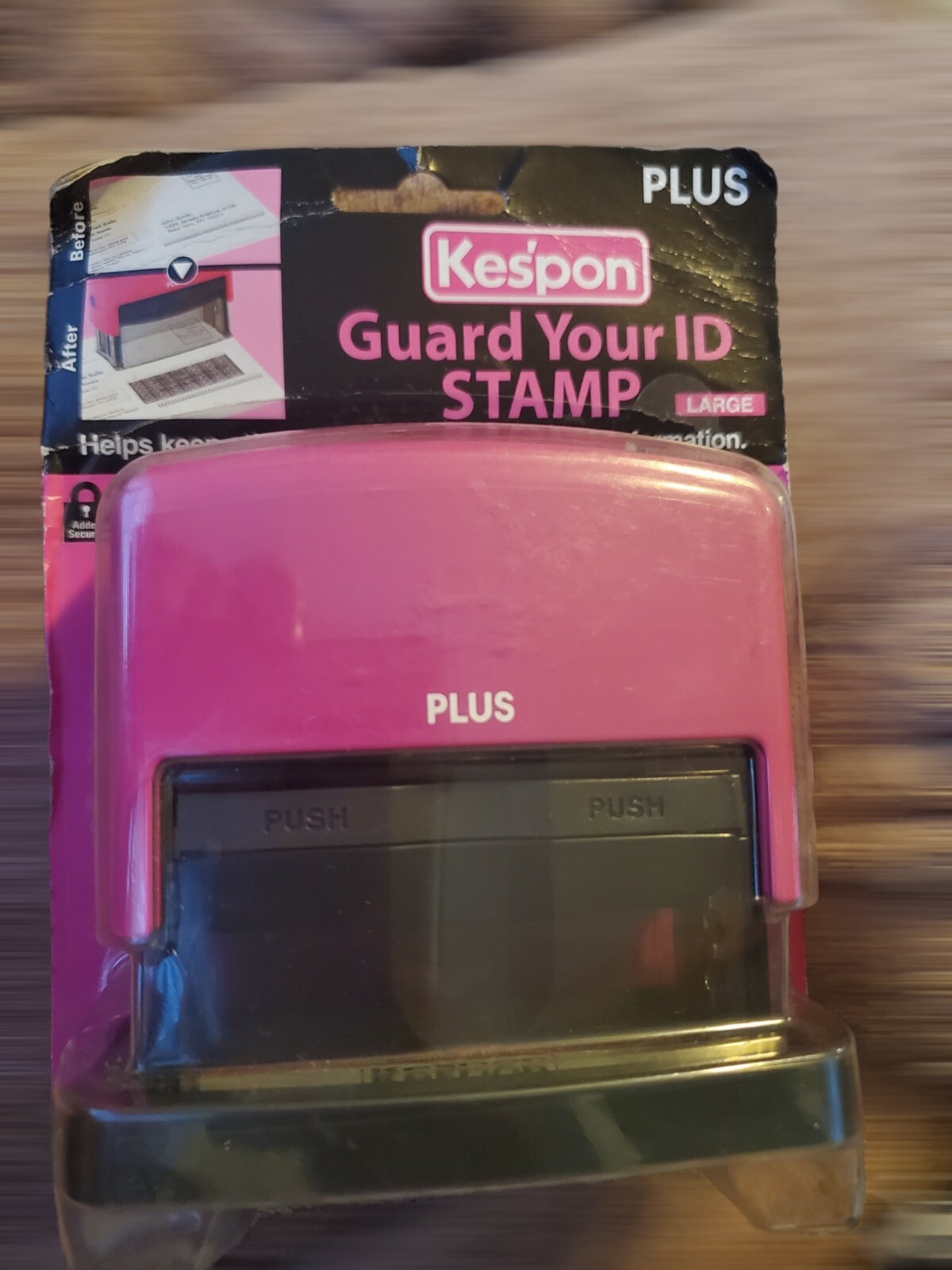 Kespon Plus Guard Your ID Roller Stamp Advanced Pink Case Black Ink NIB ...