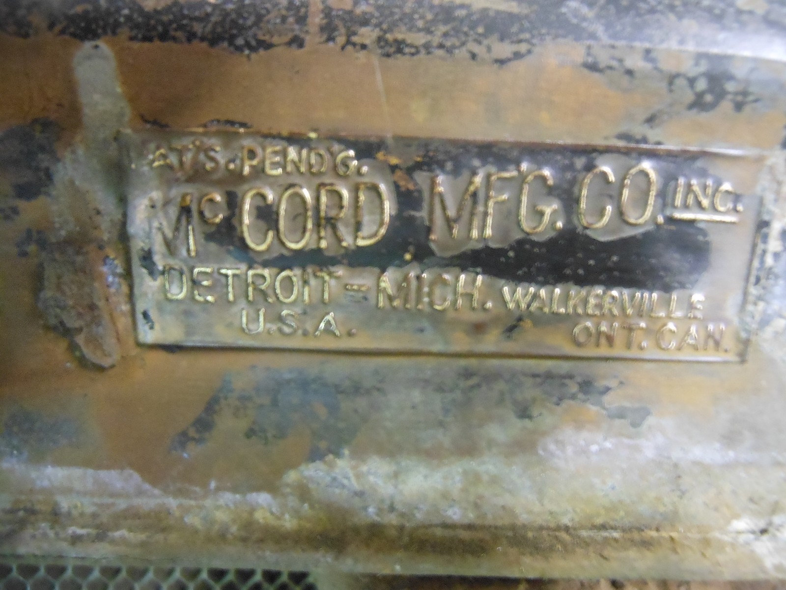 Original 1921 Hupmobile Touring Model R Radiator With McCord Tag 21 ...