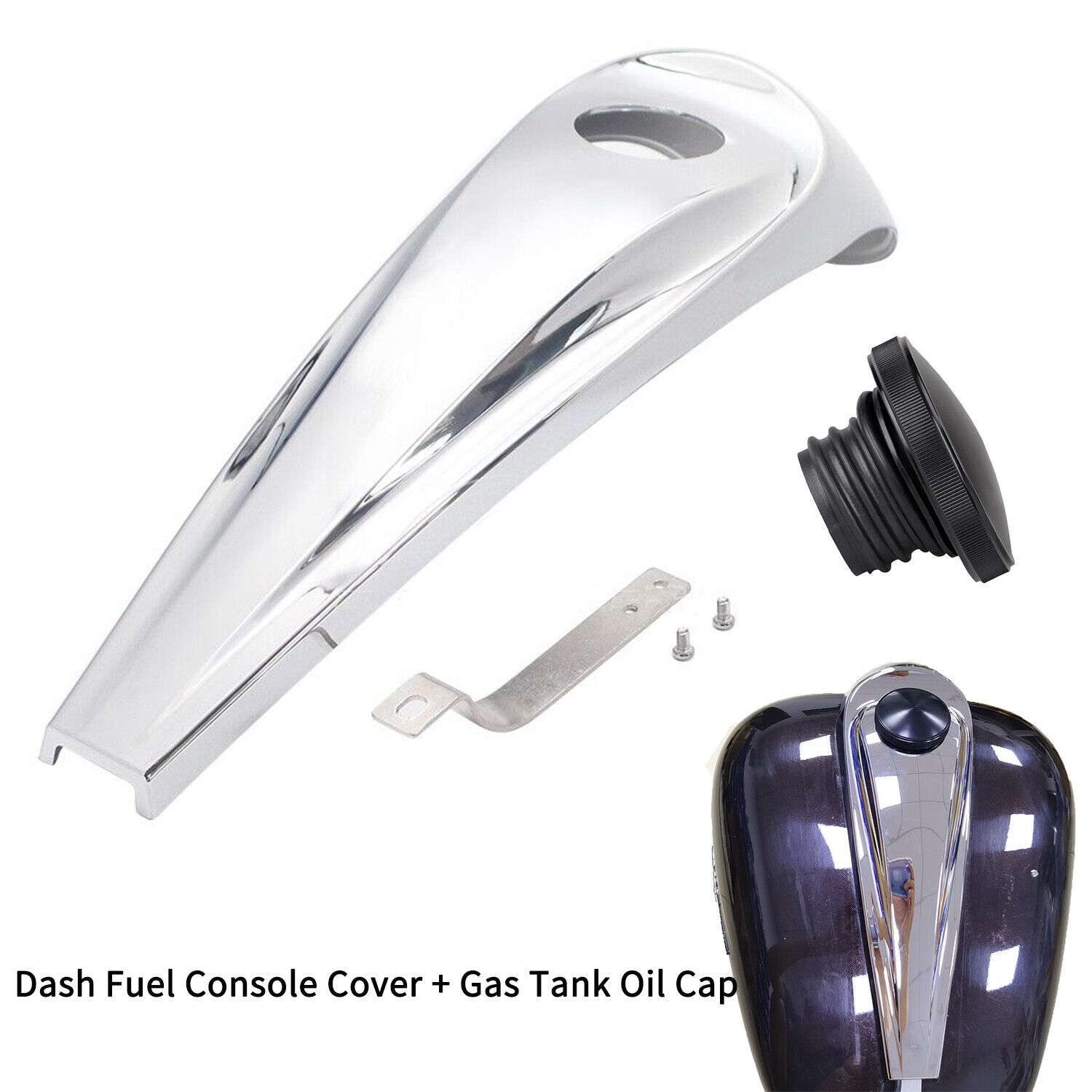 Dash Fuel Console Gas Tank Cap Cover Kit For Harley Road Tri Glide ...