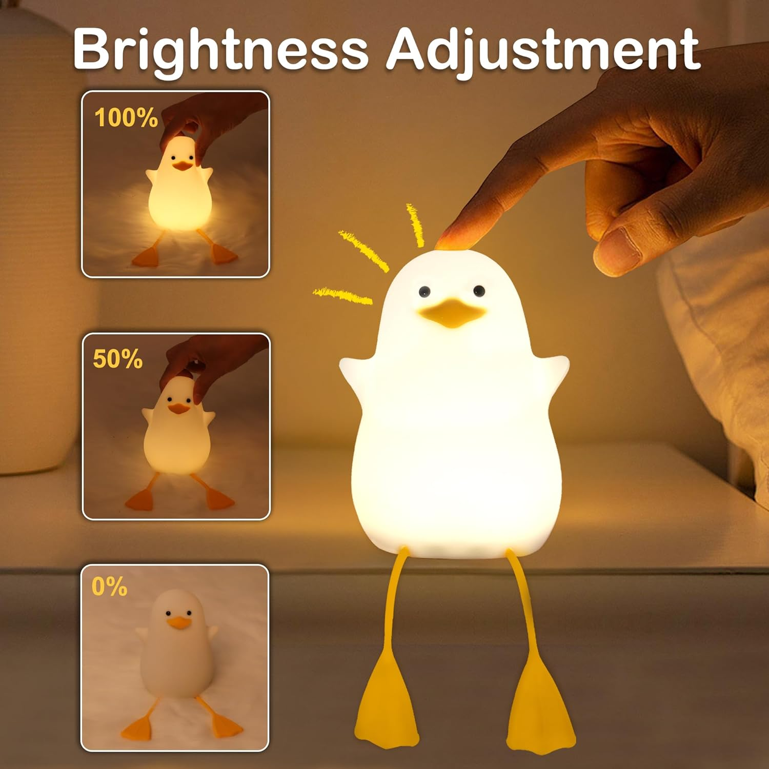 Cute Duck Night Light,Breast-Feeding Light for Woman Mother, Soft ...