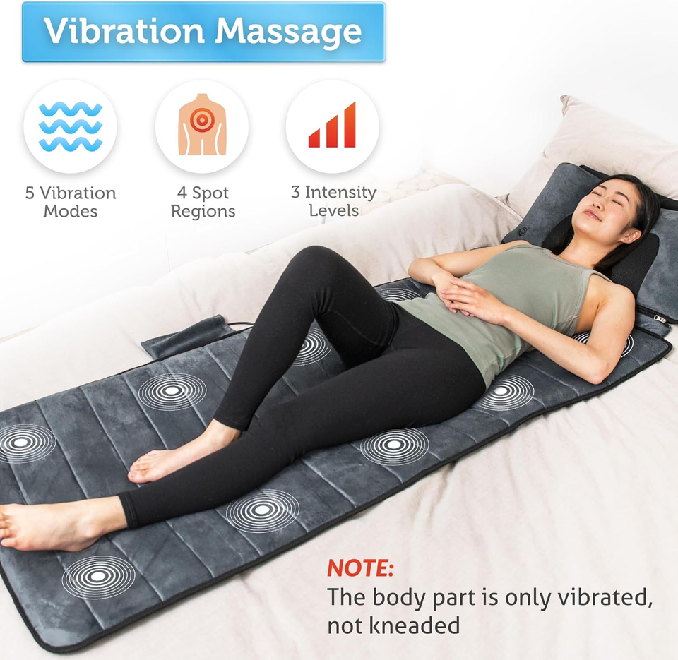 Massage Mat with Heat Pad,Full Body Massage Bed with Shiatsu Neck ...
