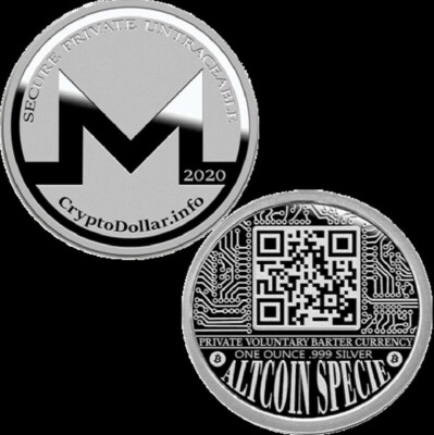 Liberty CryptoDollar Monero Altcoin Bitcoin Specie Silver Round Coin QR ...