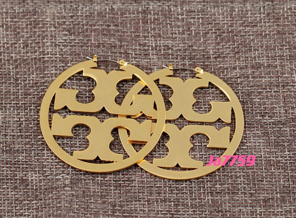 Tory. Miller Hoop 18K Gold-Tone Matte Earrings | eBay