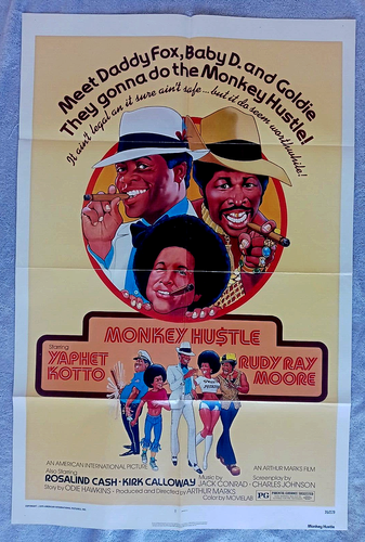 Monkey Hustle Movie Poster RUDY RAY MOORE Blaxploitation YAPHET KOTTO ...