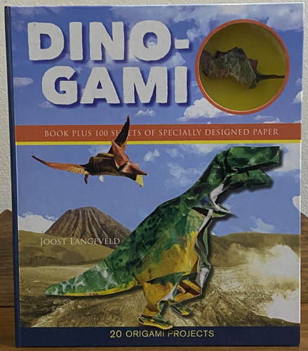 80 page book of 20 ORIGAMI PROJECTS "DINO-GAMI" 100 Sheets Paper! kids ...