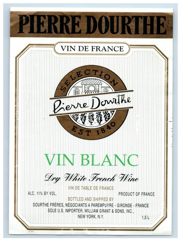 Vintage Pierre Dourthe Vin Blanc Wine Label Original S81E | eBay