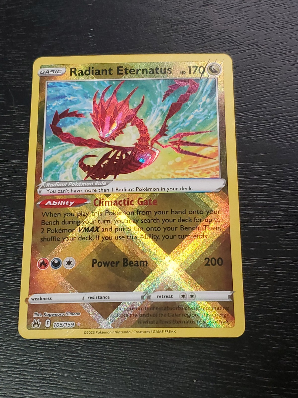 Radiant Eternatus Crown Zenith 105/159 Holo Radiant Rare TCG Pokémon | eBay