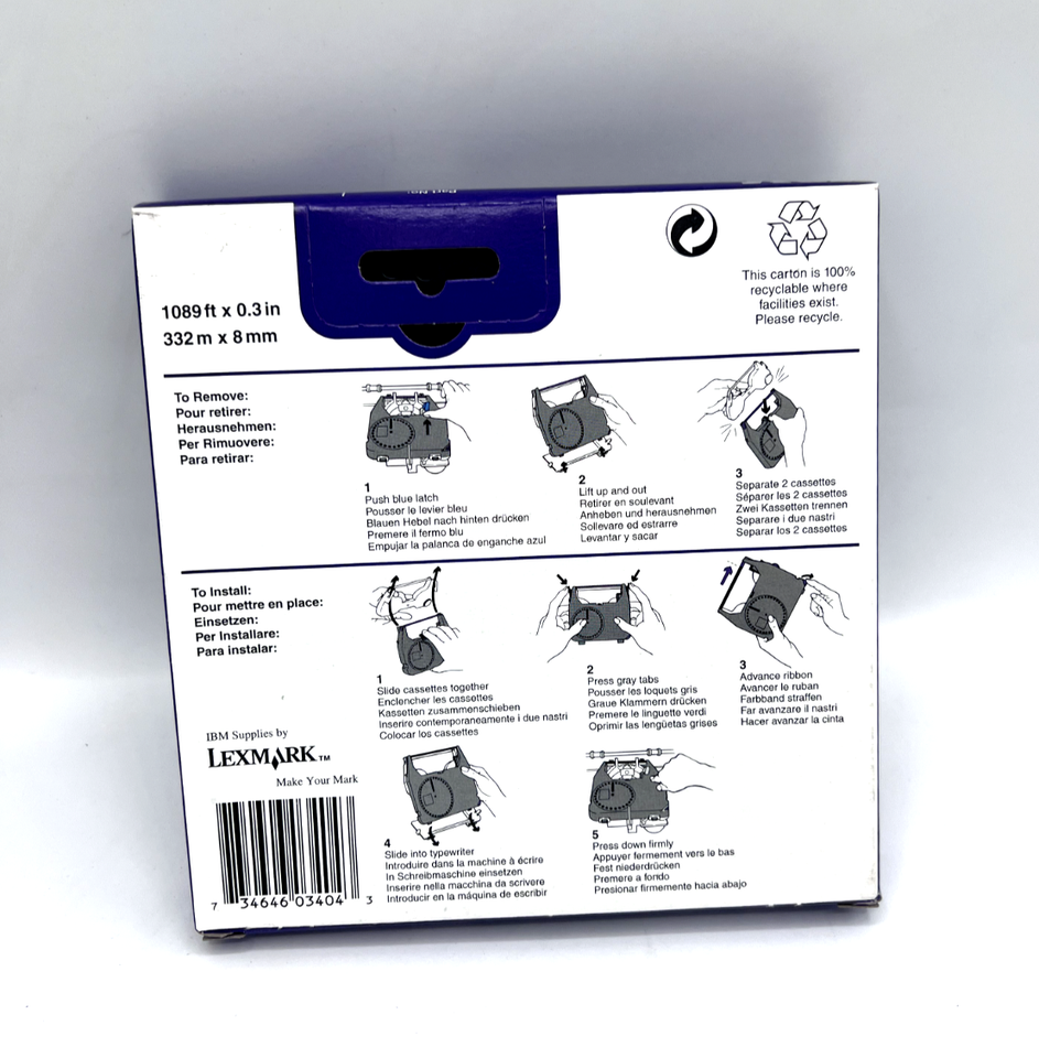 Lexmark IBM 1380999 Typewriter Ribbon Correctable - Black 734646034043 ...