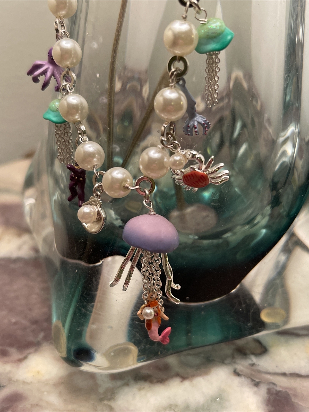 Les Nereides Mermaid Sea Creatures Silver Plated Neck… - Gem