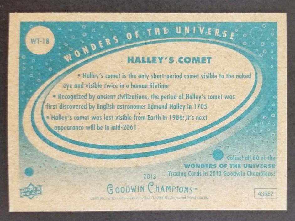 Halley's Comet 2013 Wonders of the Universe Upper Deck Card #18 (NM) | eBay
