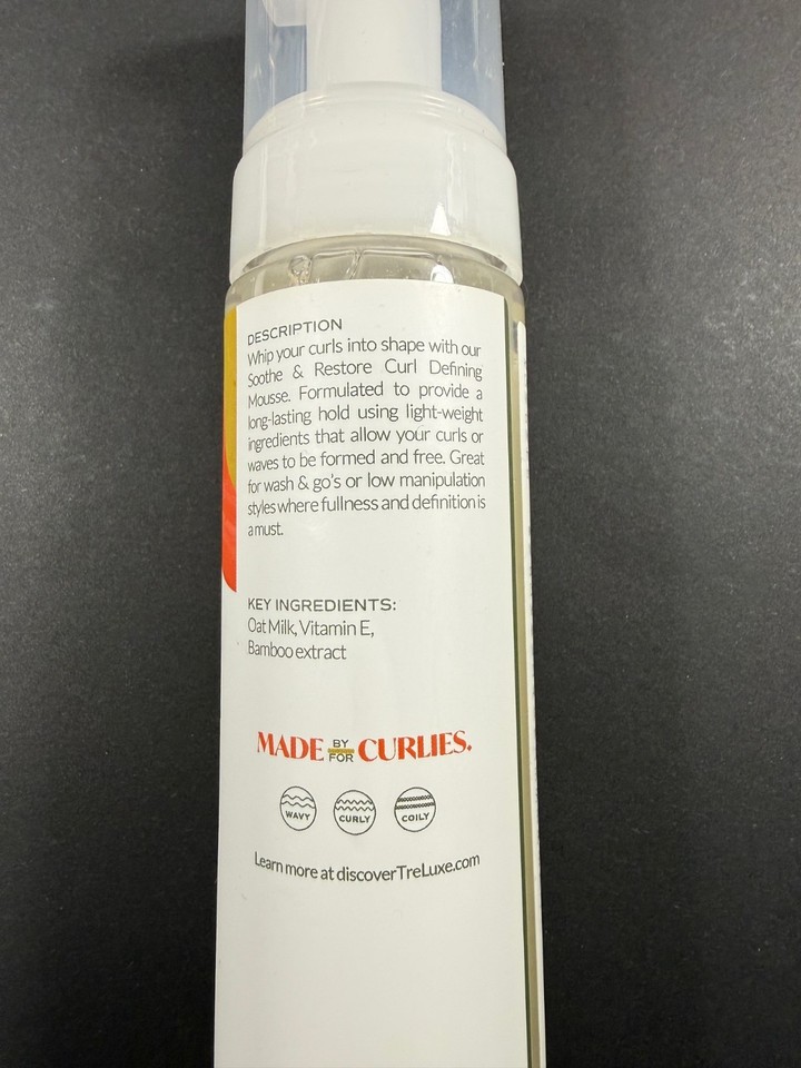 NEW Treluxe Soothe & Restore Curl Defining Mousse 7.1 oz NEW UNOPENED ...