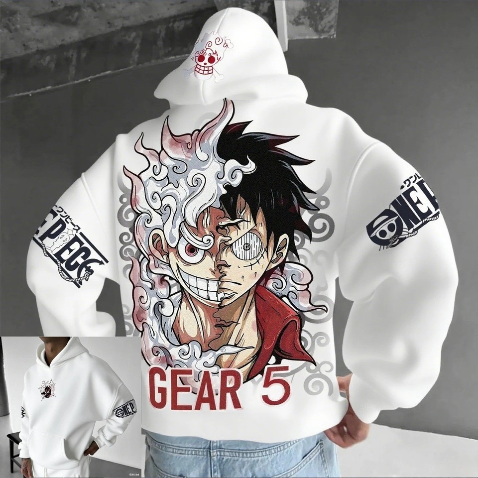 One Piece Luffy Gear 5 Nika Hoodie Men Women Anime Cosplay Pullover ...