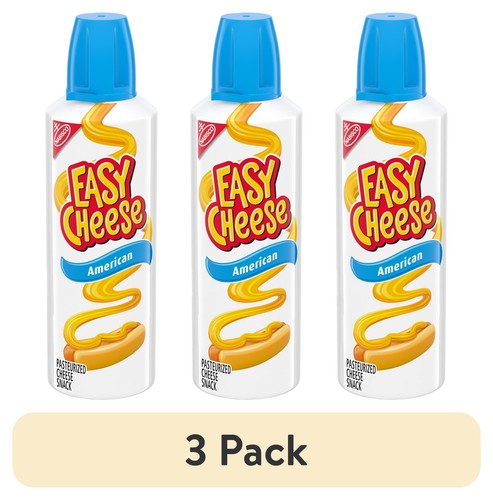 (3 pack) Easy Cheese American Cheese Snack, 8 oz | eBay