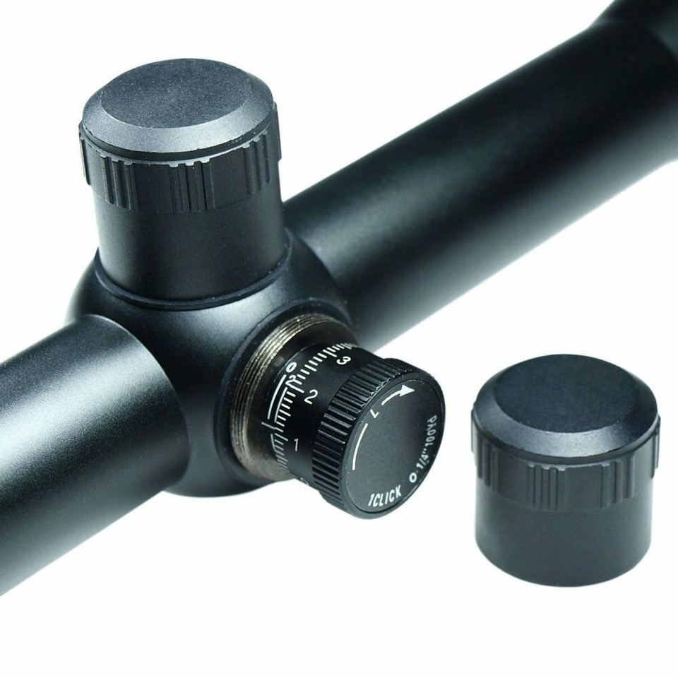 6-24x50 Rifle Scope Hunting Mil-dot Illuminated & Red Laser Sight Combo ...