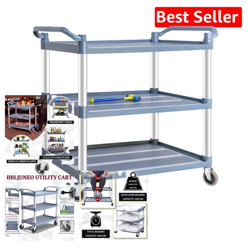 Multi-Purpose Utility Cart - 3-Tier with Ergonomic Handles & High ...