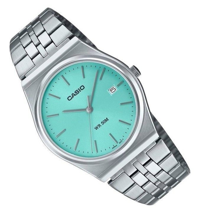 Casio Stainless Steel Turquoise Dial Japan Mov't Quartz MTP-B145D-2A1 ...