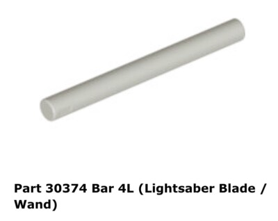 Lego 1x 30374 Light Bluish Gray Bar 4L (Lightsaber Blade / Wand) | eBay