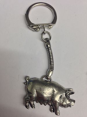 Pig PP-A12 English Pewter Emblem on a Snake Keyring | eBay