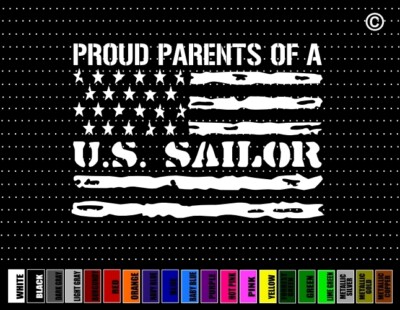 Proud Navy Parents #3 Family Dad Mom Sailor Flag Car Sticker Window ...