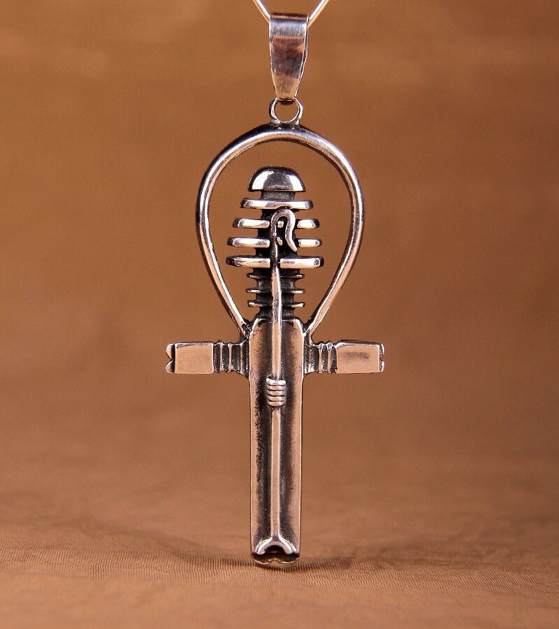 Nilschlüssel mit Pharao Stab Ankh Anch Anhänger ägyptisch Symbol Silber ...
