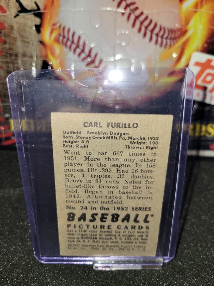 1952 Bowman #24 Carl Furillo | eBay