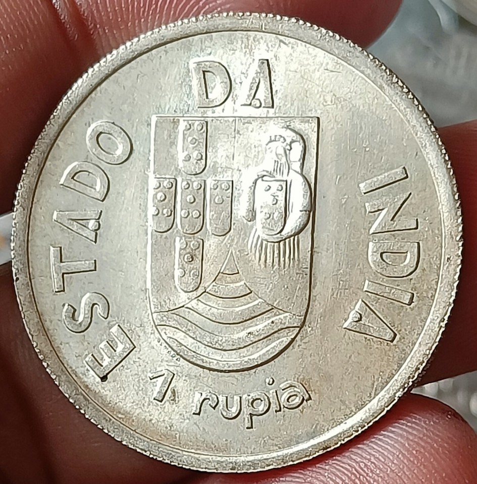 #PD35# Portuguese India COLONY Goa silver Rupee coin 1935 11.5 gm UNC ...