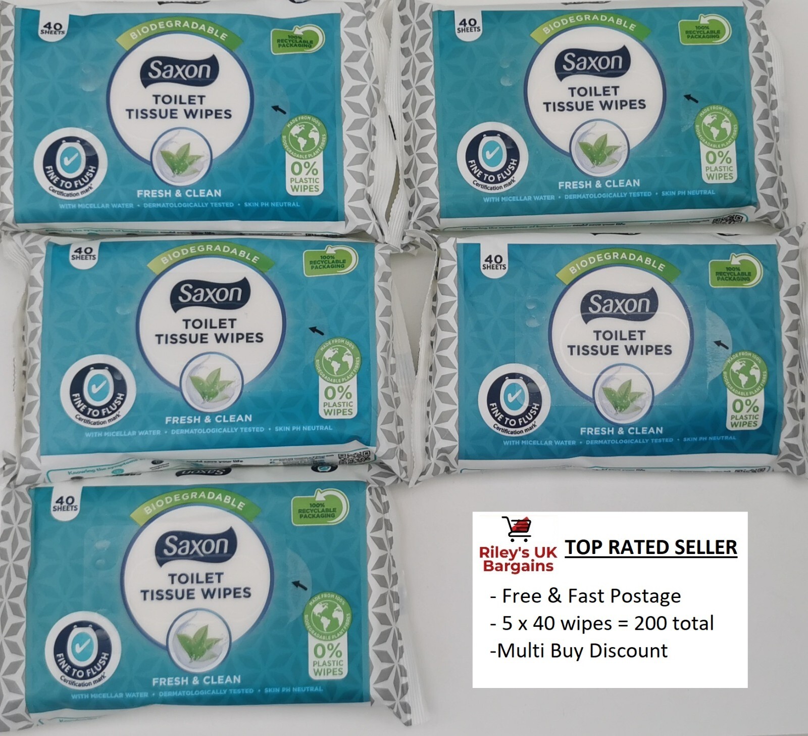 Moist Tissue Toilet Wipes 200 5x40 Pack Soft Fresh Clean Fragrance ...