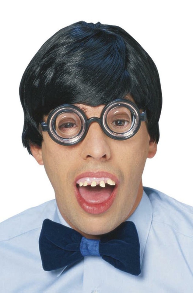 Nerd Spec Glasses plastic costume round thick intellectual look lenses ...