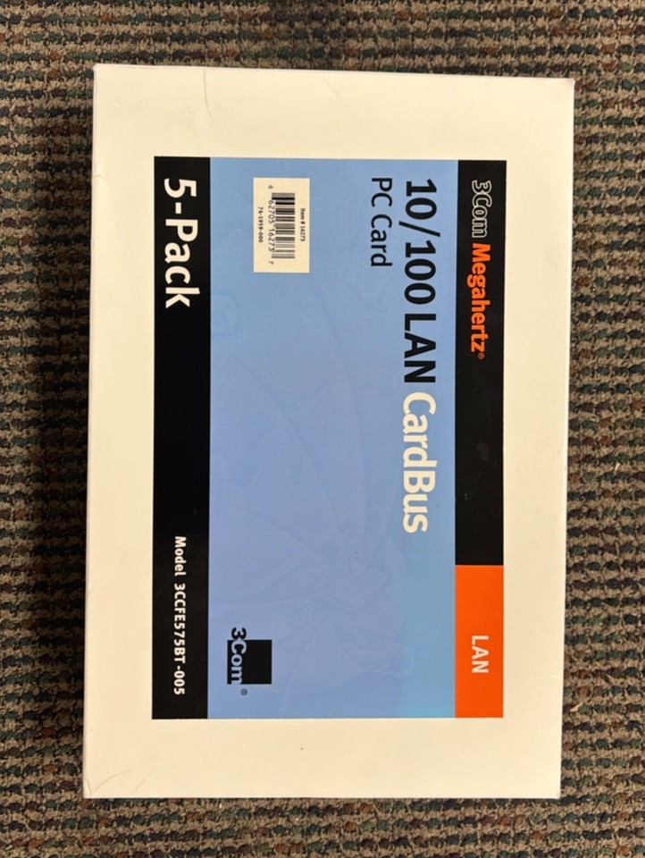 3Com 10/100 LAN CardBus Fast Ethernet PC Card 3CCFE575BT pack of 5 | eBay