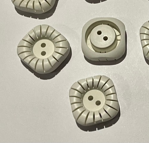 10 Chunky Vintage Retro White Square Buttons 20mm B56-6 AUSSIE SELLER ...