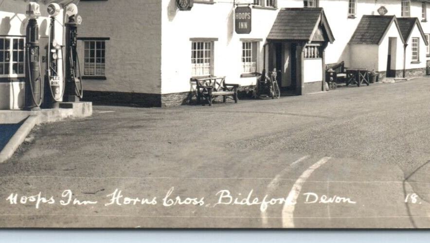 POSTCARD HOOPS INN HORNS CROSS BIDEFORD DEVON REAL PHOTOGRAPH 1932 R L ...