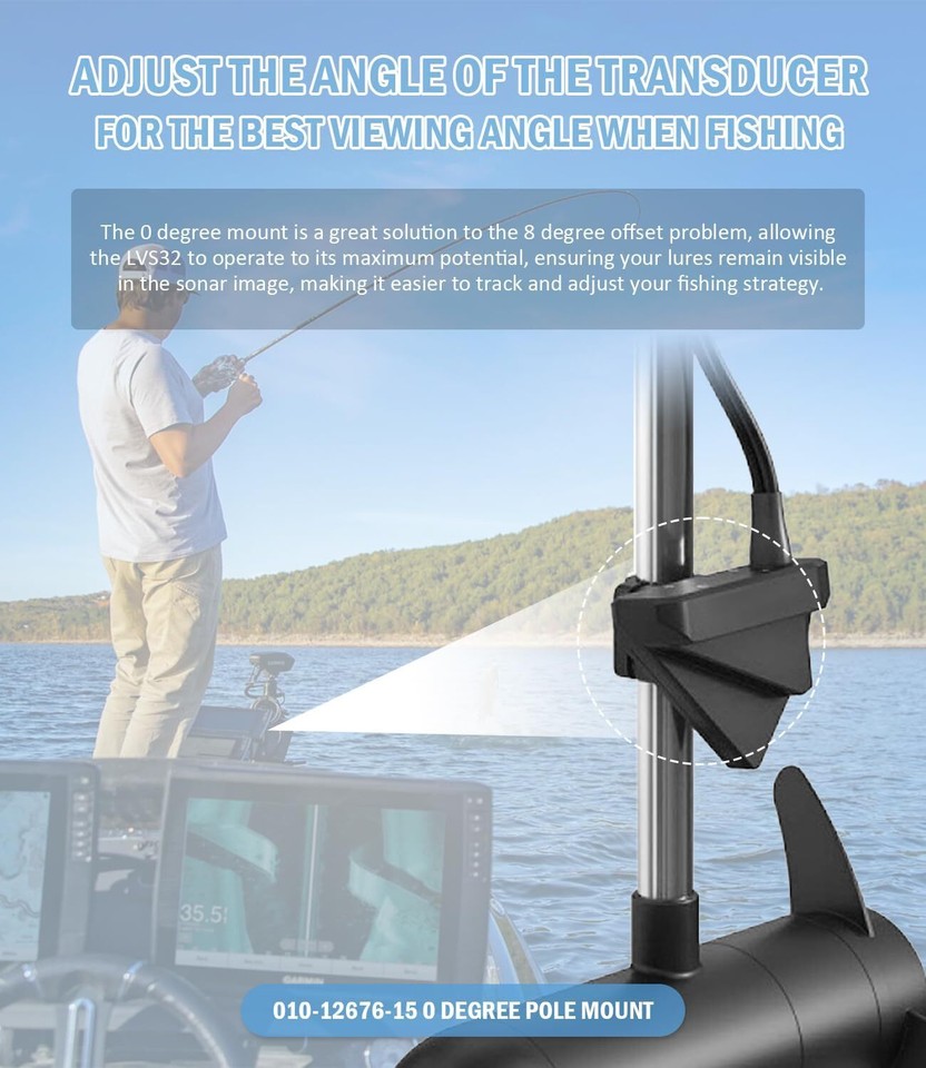 For Garmin Panoptix LiveScope Plus LVS32 Pole Mount 0 Degree 010-12676 ...