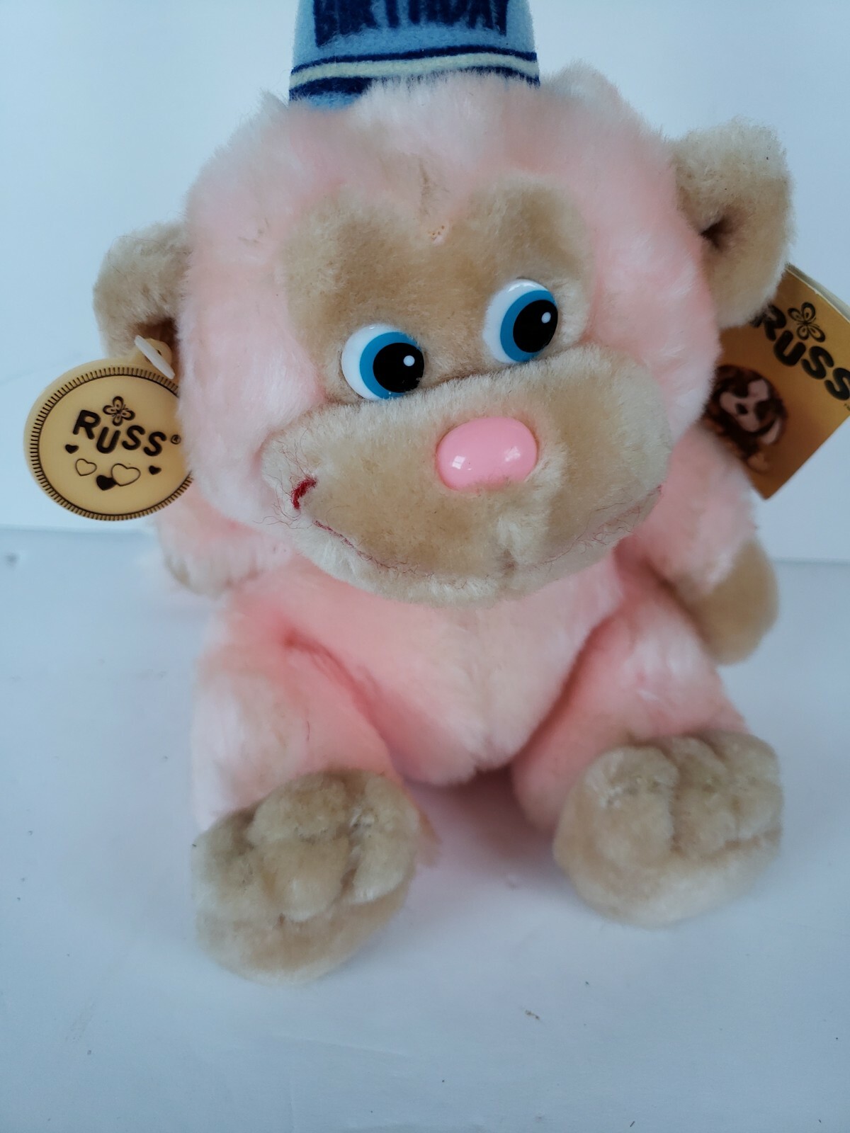 NWT Vintage RUSS Luv Pets Happy Birthday Monkey Plush STUFFED ANIMAL ...