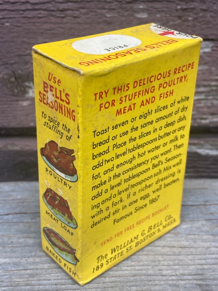 VTG BELL'S SEASONING SPICE BOX VIVID COLORS TURKEY THANKSGIVING | eBay