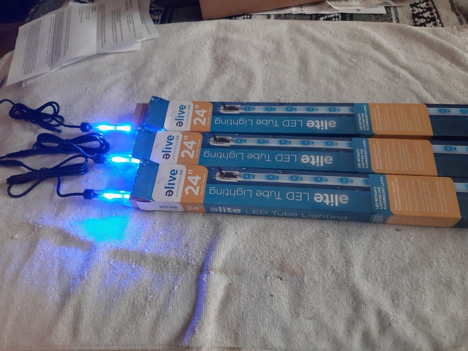 Aquarium 24" LED Blue Retrofit for T-8 ot T-5 NOS Tested 3 24" Blue ...