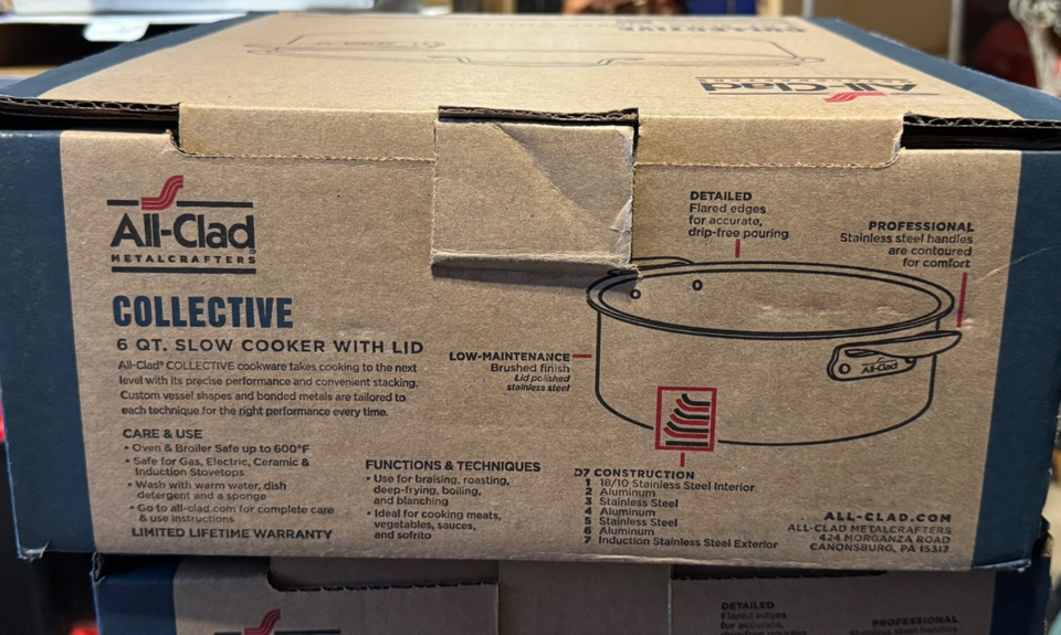 All-Clad Collective Cookware D7 6 quart Slow Cooker Rondeau Stainless ...