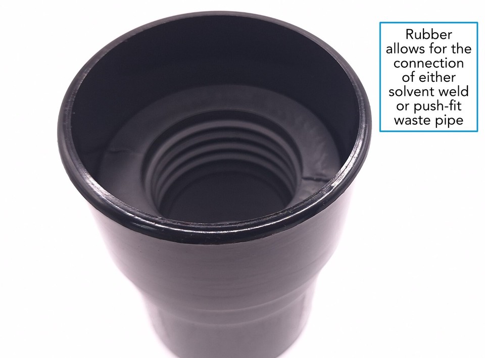 68mm Round Gutter Down Pipe 40mm Adaptor - Coupler + Rubber Bung For ...