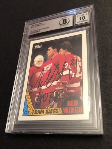 Beckett 10 Gem Mint Auto Adam Oates 1987 Topps Signed “HOF 12 ...
