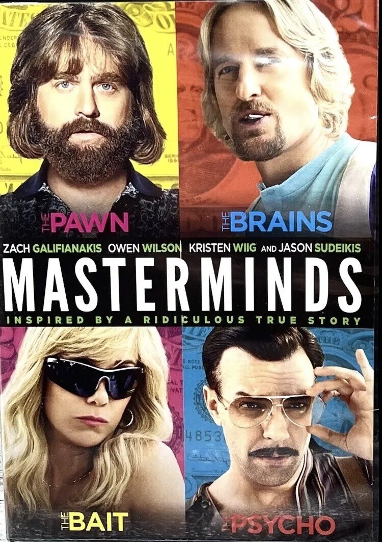 Masterminds DVD Brand New Owen Wilson Jason Sudeikis Zach Galifianakis ...