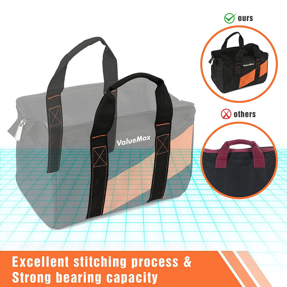 ValueMax Wide Mouth Heavy Duty Tool Bag Storage Bag Tool Organizer w ...