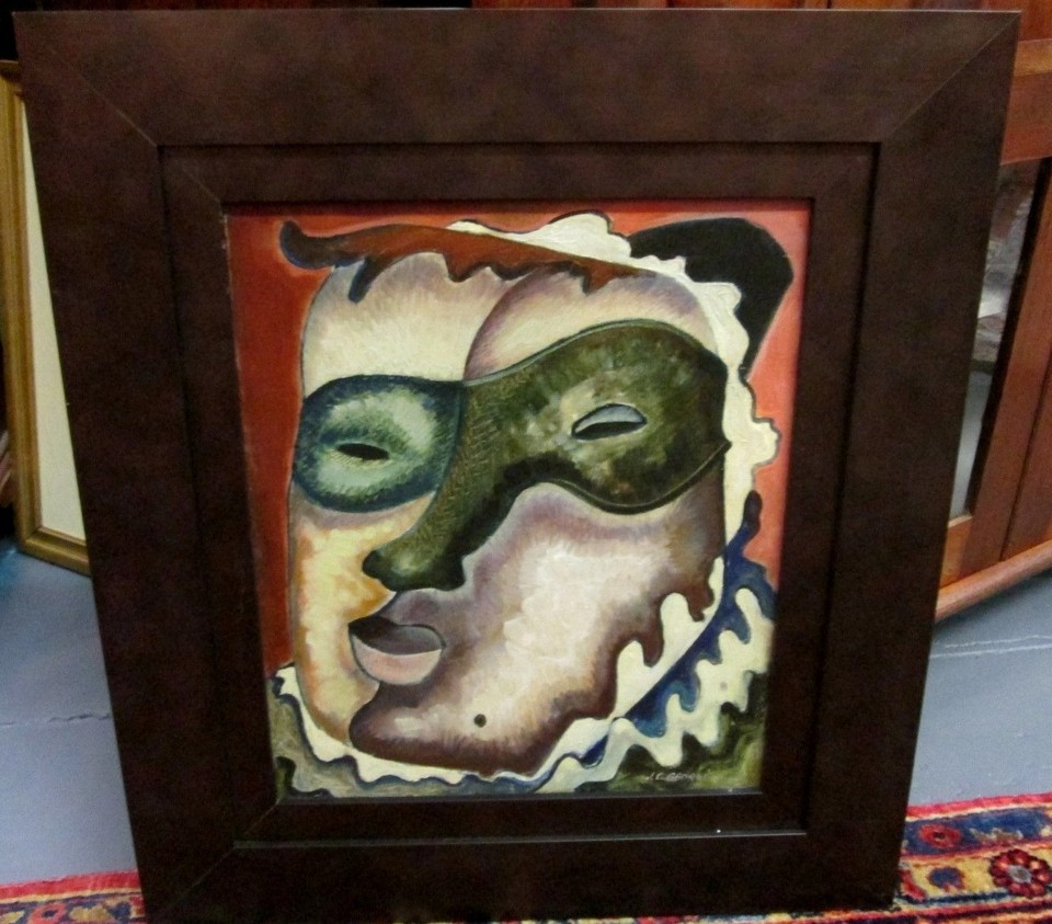 Picasso Style , A Fine Jester Portrait Painting Signed J.C. Georgi Rare ...