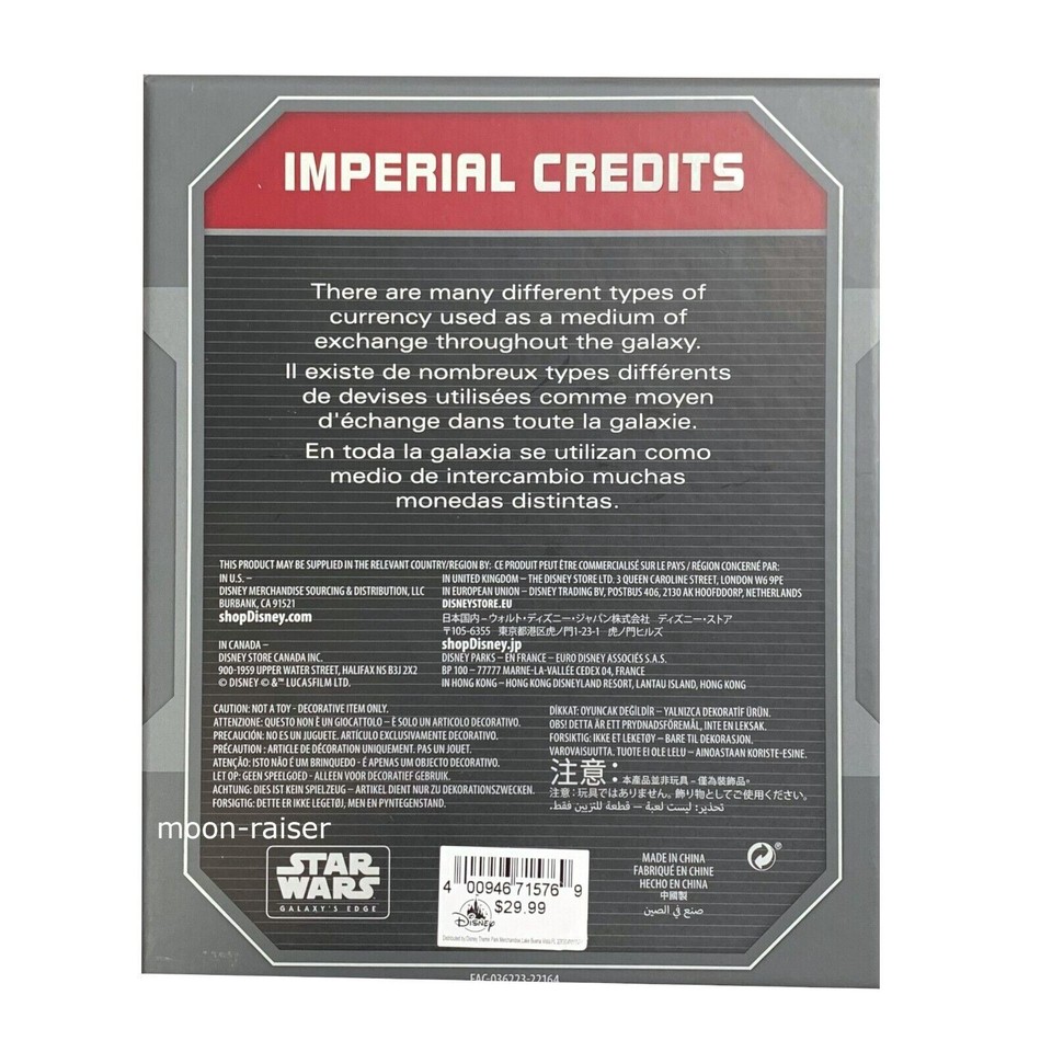 Star Wars Imperial Credits Coins Medals Disney Parks Galaxy's Edge Dok ...