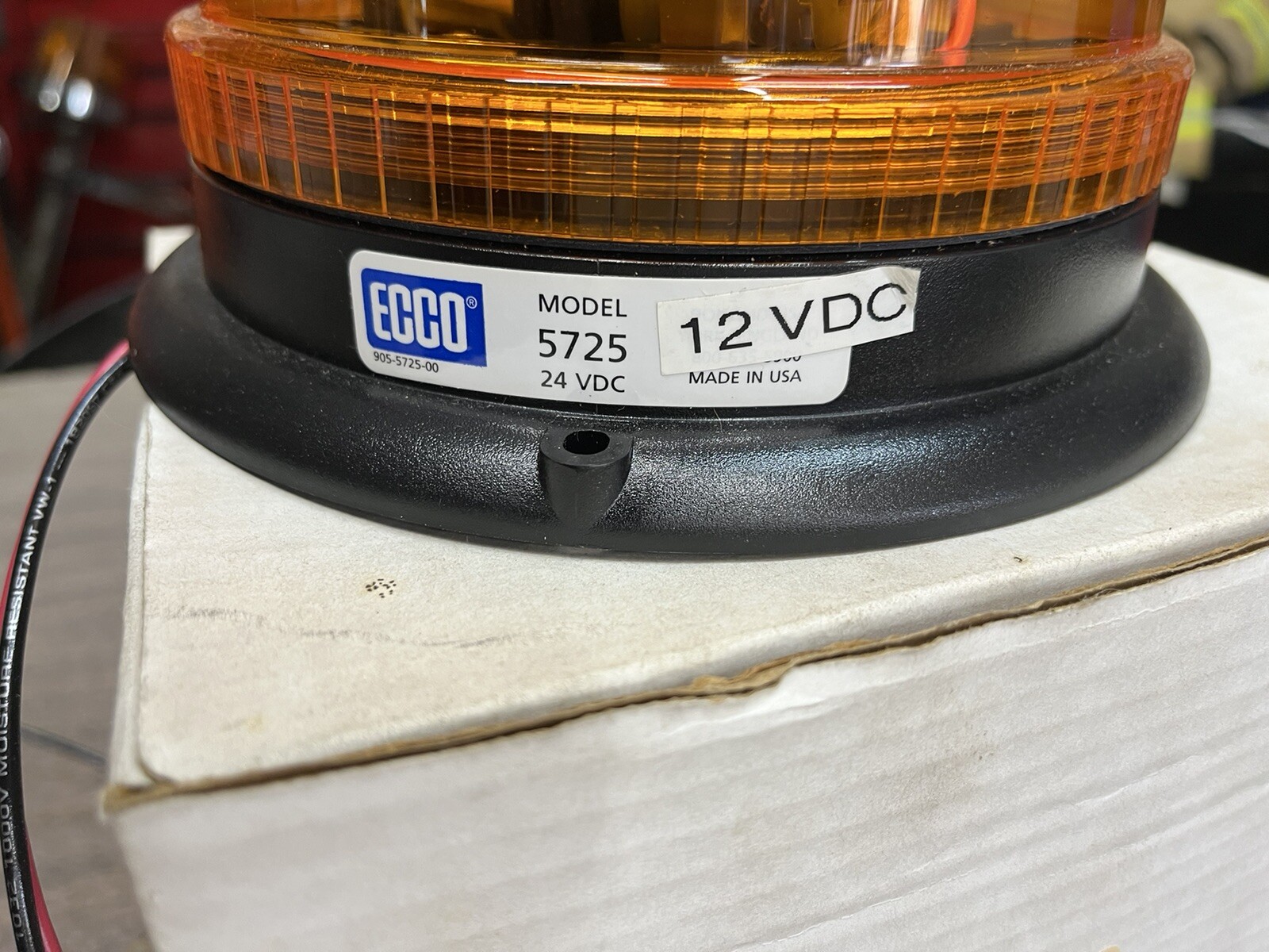 Ecco 5725A Rotating Halogen Amber Beacon Lamp Light 24 Volt 100 FPM ...