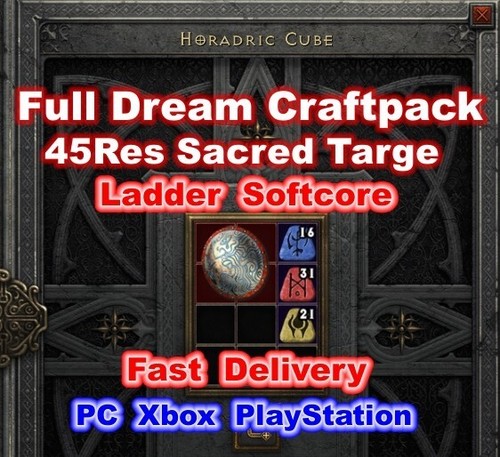 Dream Craftpack Ladder Sacred Targe 45Res Diablo 2 Resurrected D2R SC ...