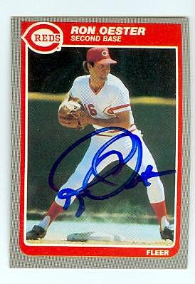 Ron Oester autographed baseball card (Cincinnati Reds) 1985 Fleer #542 ...